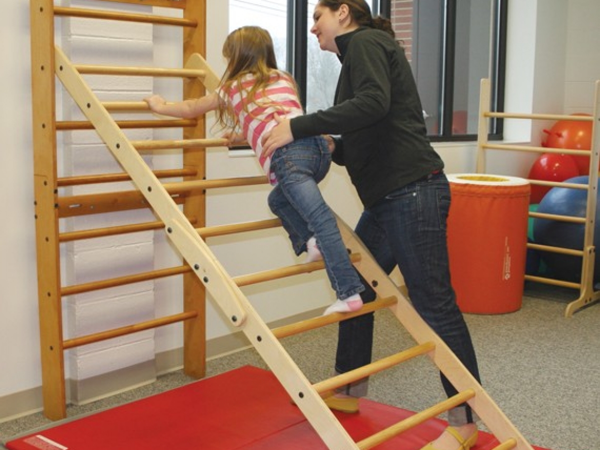 Boy Climbing Ladder VEVOR Swedish Ladder Wall Gym, 5 In 1 Wooden